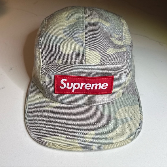 Supreme | Accessories | Supreme Washed Camo Camp Hat Ss9 Twill Chino ...
